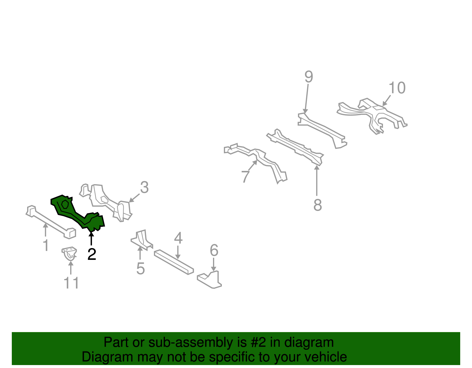 2007-2021 Toyota Front Cross-Member 51201-0C020 | Toyota Parts Center