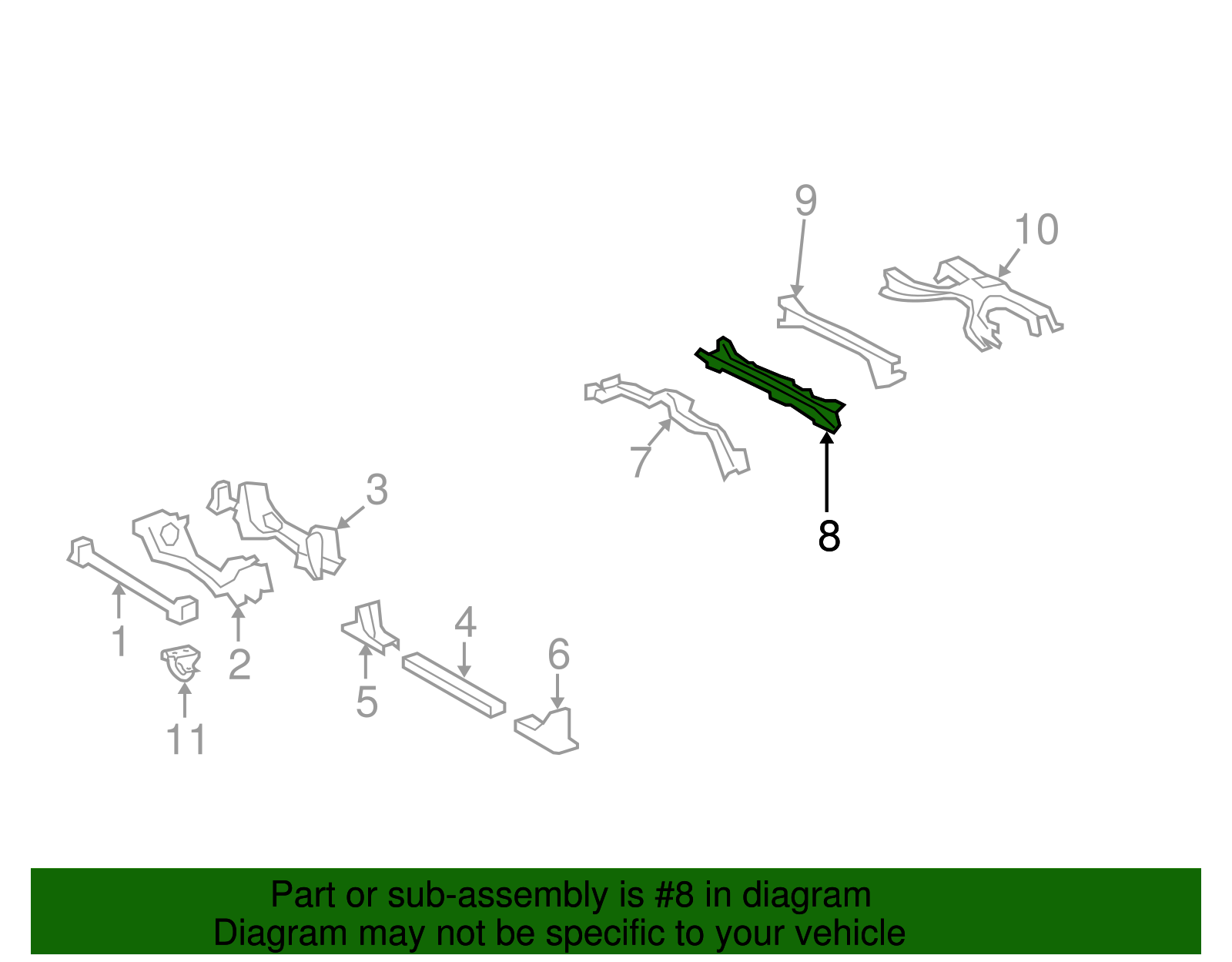 2007-2021 Toyota Tundra Center Cross-Member 51205-0C060 | Toyota Parts ...