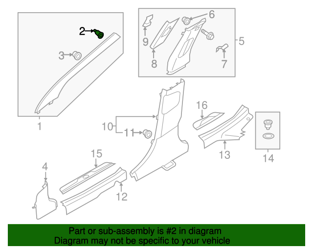 2011-2017 Hyundai Windshield Pillar Trim Retainer Clip 85815-3S100 ...