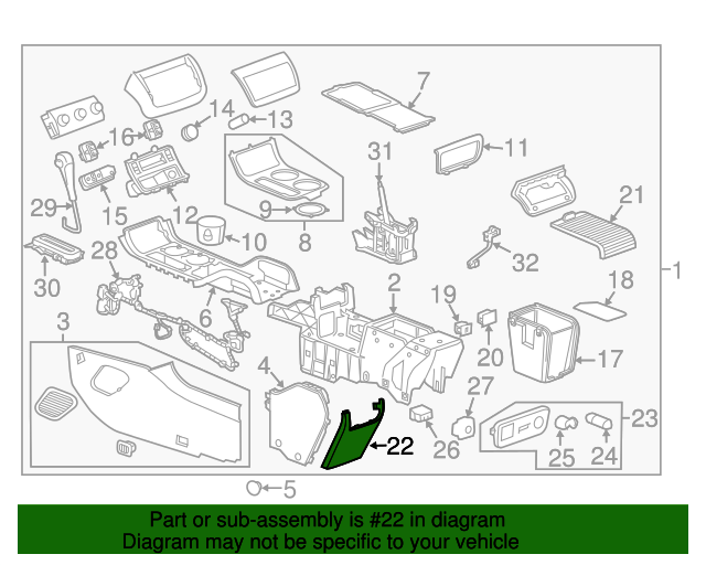2014-2017 GM Dark Titanium Front Floor Console Rear Trim Panel 23122688 ...