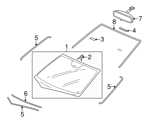 2010-2014 Honda Insight Rubber A, Front Windshield Dam 73125-TM8-A00 ...