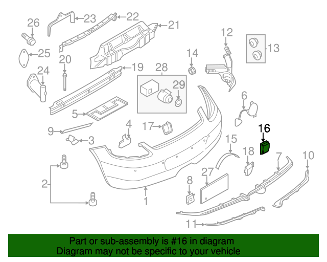 2009-2012 Porsche Bumper Guard 987-505-845-01 | OEM Parts Online
