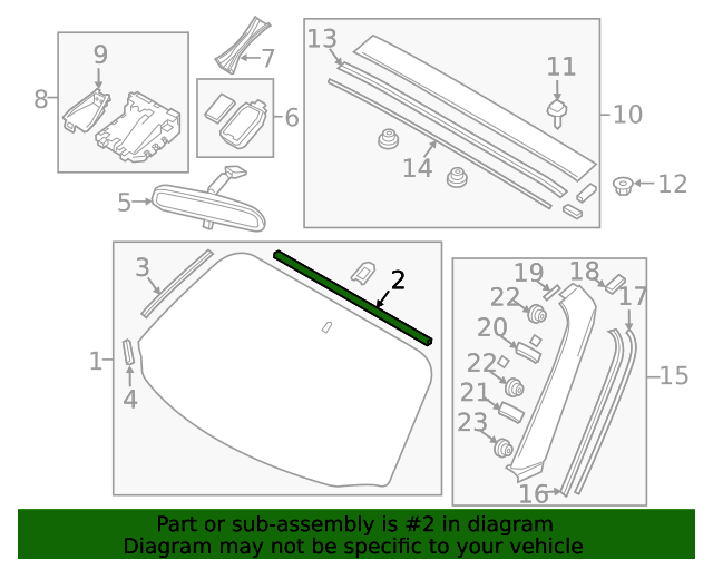 2016-2023 Mazda MX-5 Miata Upper Weather-Strip N247-50-899 | Mazda-Parts