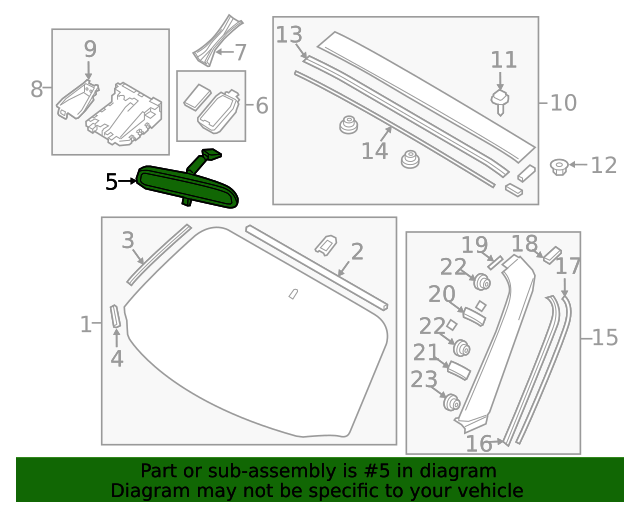 Mazda OEM Mirror Inside Part# KD53-69-220B | OEM Vehicle Parts