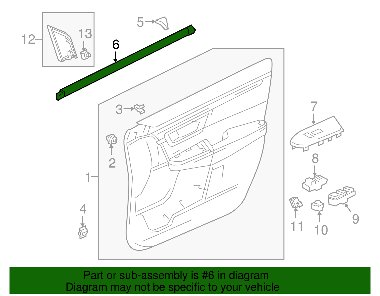 72335-TLA-A01 - Belt Weather-Strip 2017-2022 Honda CR-V | Honda Parts ...
