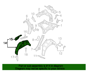 8V0-809-852-TB - Wheel Housing Side Panel 2017-2018 Audi A3 Sportback e ...