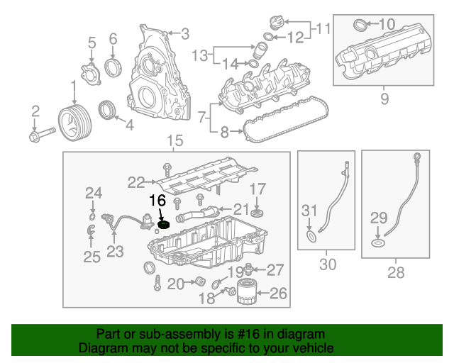 Oil Pan Front Seal - GM (12666993) | GMPartsDirect.com