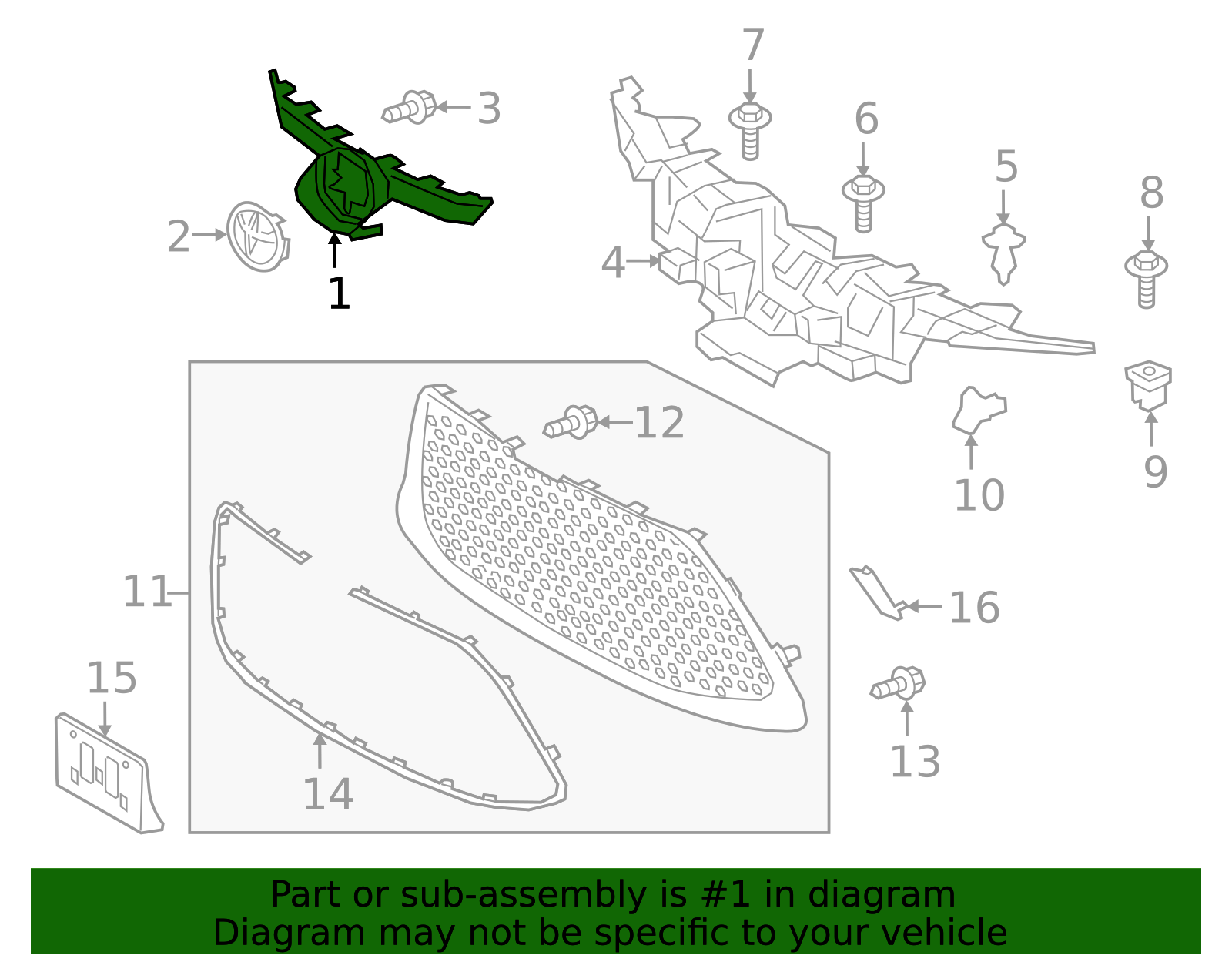 2020-2024 Toyota Corolla Upper Grille 53111-02850 | Toyota Parts Center