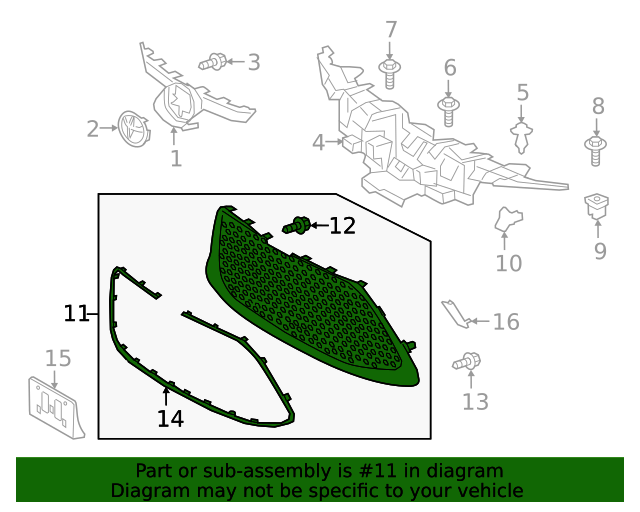 53102-02280 - Grille Sub Assembly Rad - 2020-2022 Toyota Corolla | OEM ...