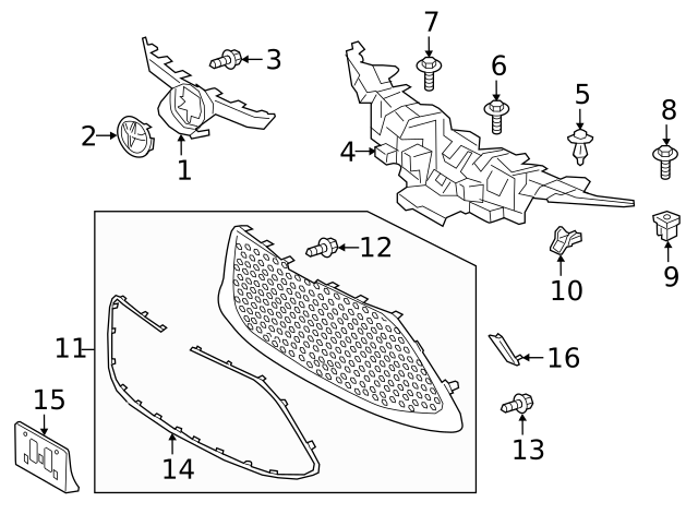 2020-2023 Toyota Corolla Upper Grille 53111-02850 | Toyota Parts
