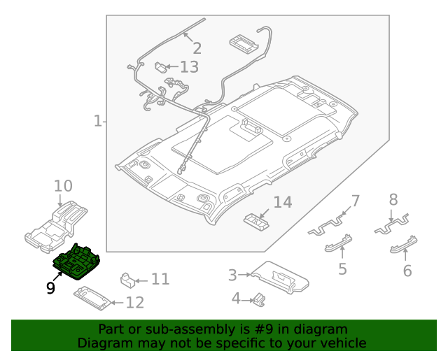 2022-2023 Mitsubishi Outlander Overhead Lamp 8401A300HA | QuirkParts