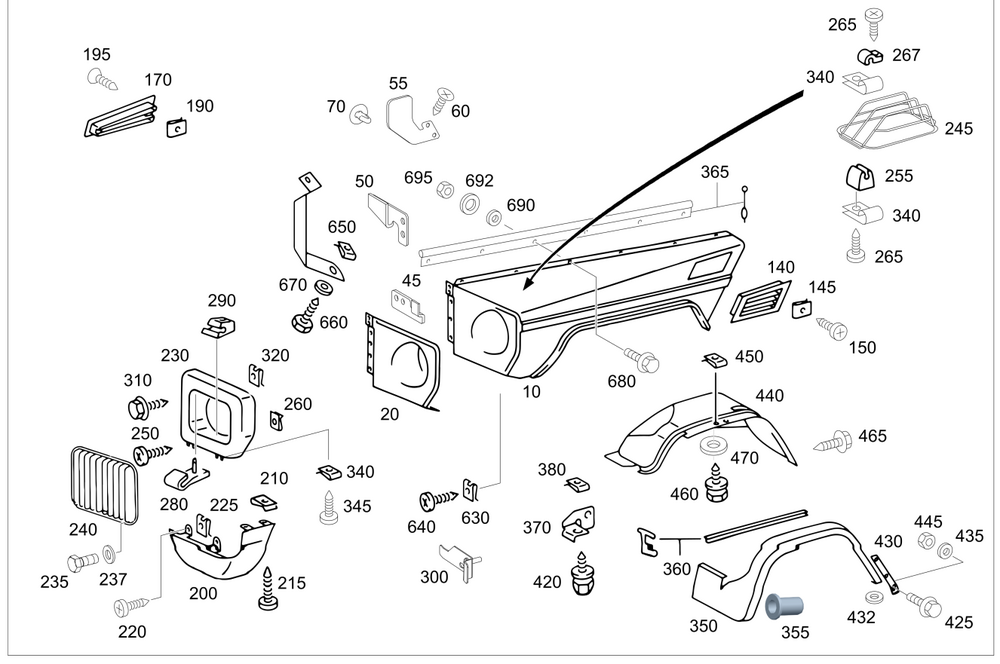 463-880-07-02 - Fender, Front 2013-2018 Mercedes-Benz | Mercedes-Benz ...