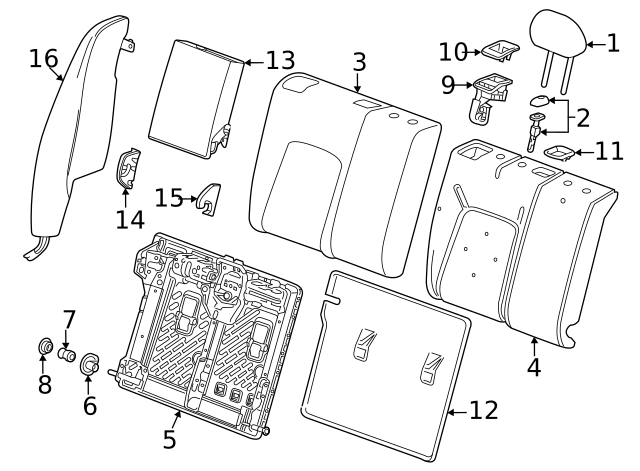 2020-2022 GM F Armrest 42732550 | GMPartsDirect.com