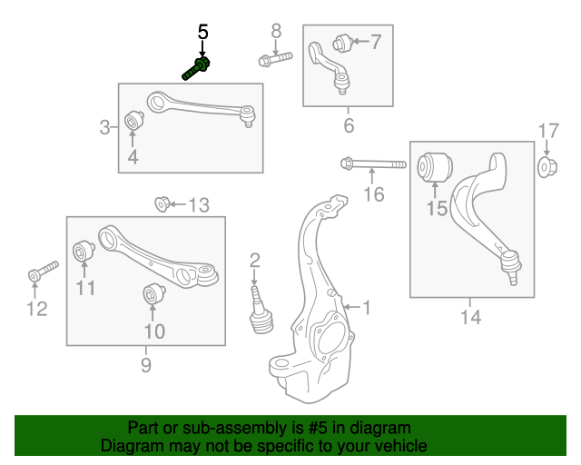 2011-2018 Audi Ft Upper Control Arm Mount Bolt N-912-005-01 | Genuine ...