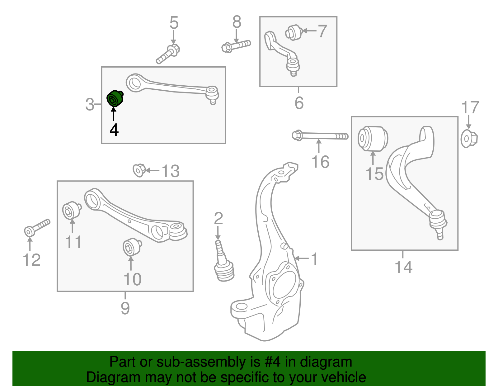 2011-2018 Audi Ft Upper Control Arm Bushing 4H0-407-515-B | OEM Parts ...