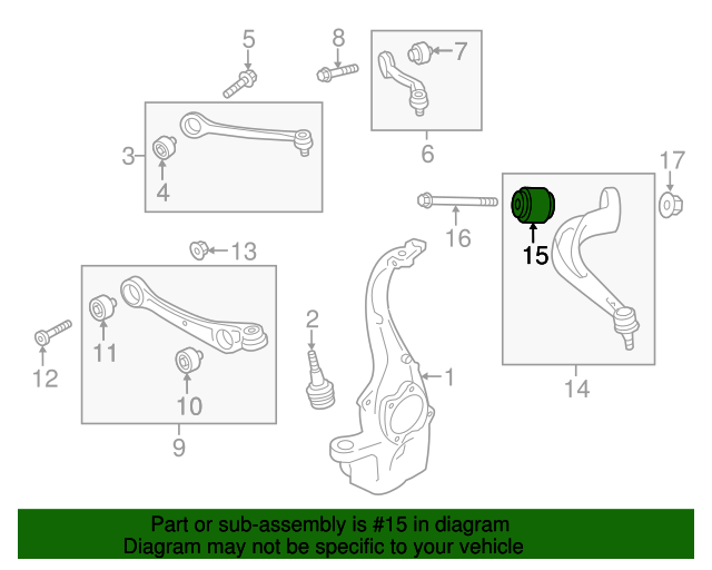 2012-2018 Audi Rear Lower Control Arm Bushing 4G0-407-183-B | Genuine ...