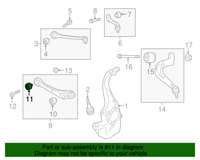 2008-2023 Audi Ft Lower Control Arm Inner Bushing 8K0-407-182-B | Audi ...