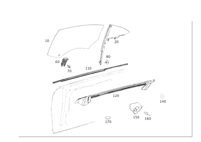 Side Window Fixed 218-730-23-00-64 | MB OEM Parts
