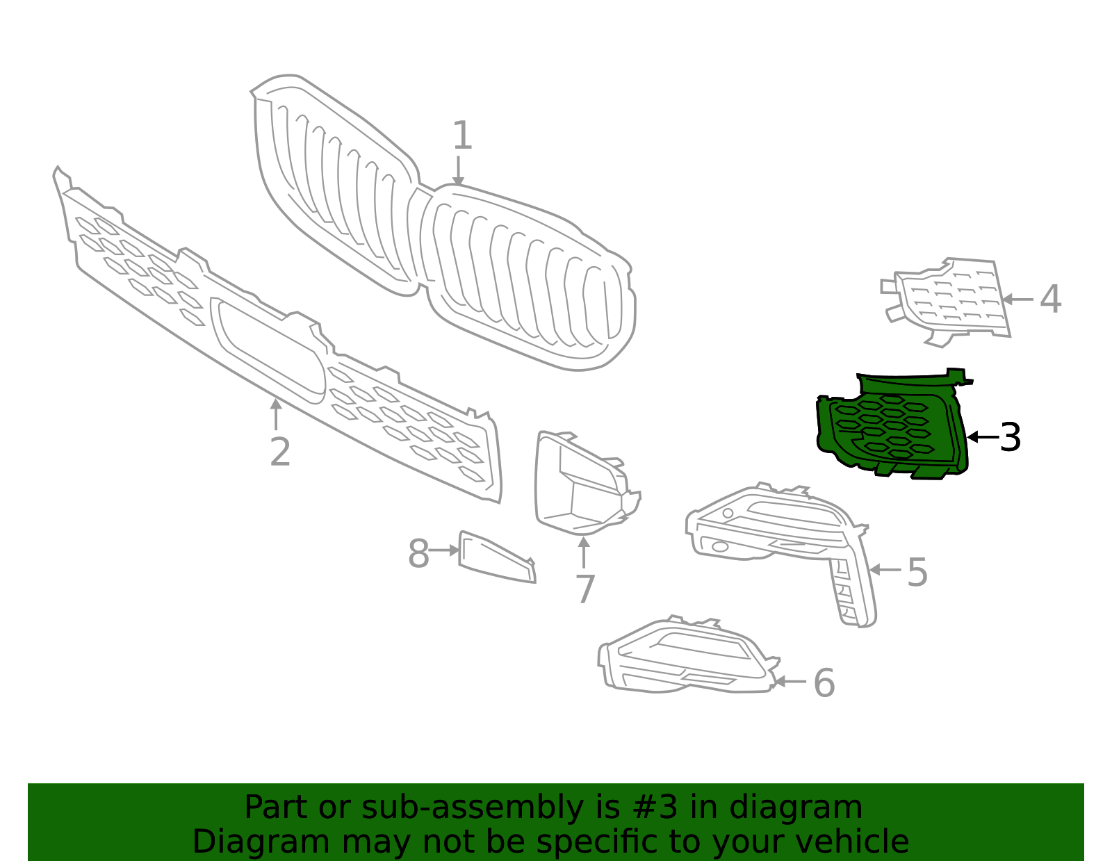 51-11-8-069-210 - 2019-2023 BMW X5 - Outer Grille | Buy BMW Parts Now