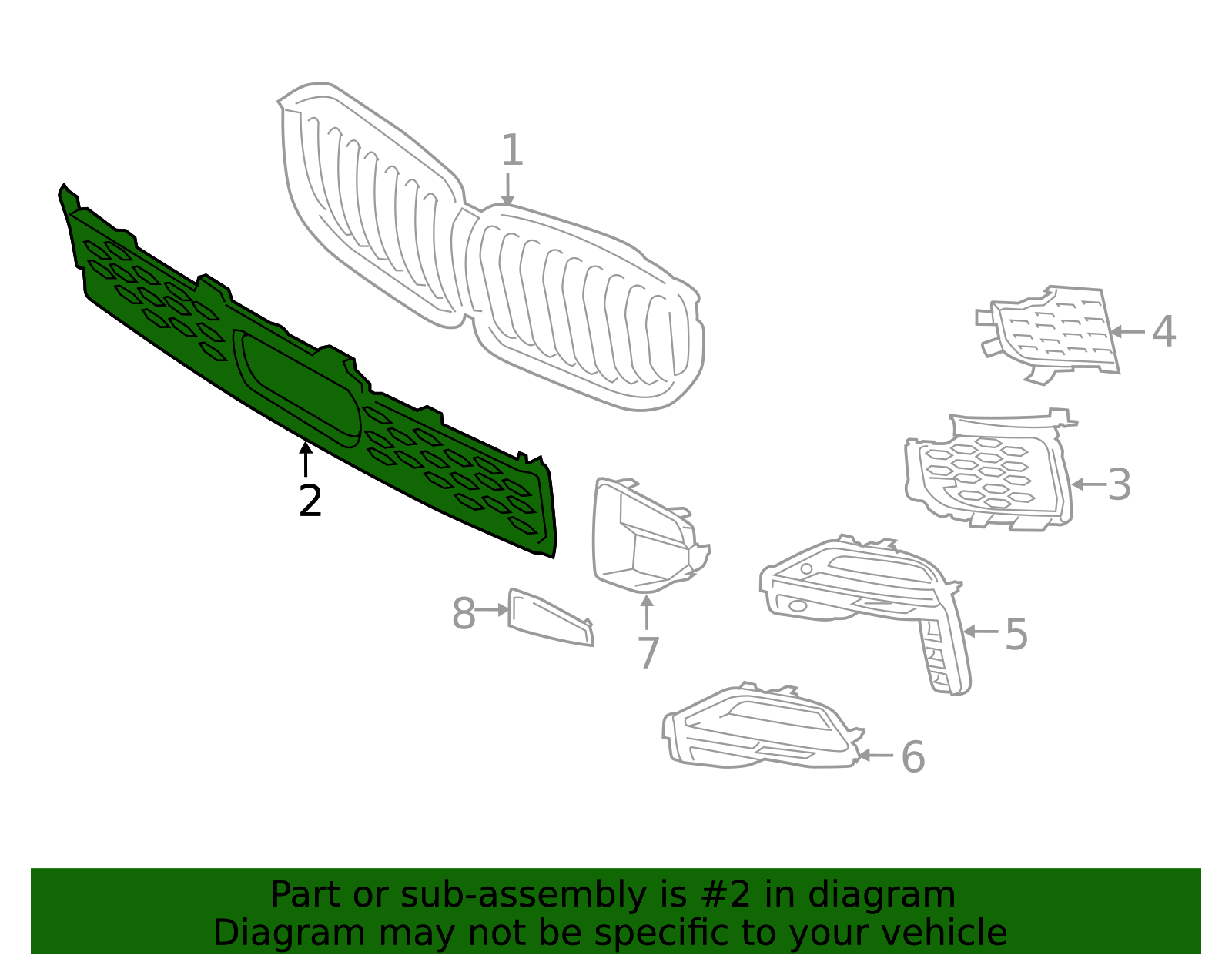 51-11-8-069-208 - 2019-2023 BMW X5 - Center Grille | BMWPartsHub