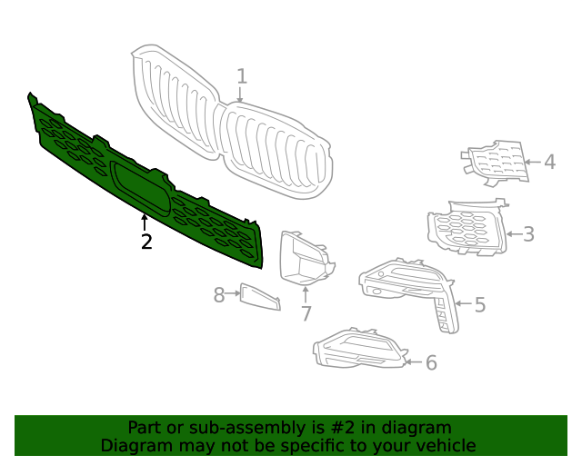 Genuine BMW 51-11-8-069-211 | Center Grille | FREE Shipping on Most ...