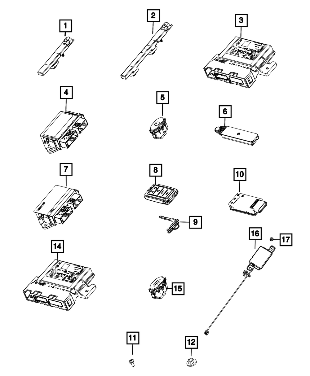 68576192AC - Integrated Key Fob Transmitter 2025 Jeep Wagoneer S ...
