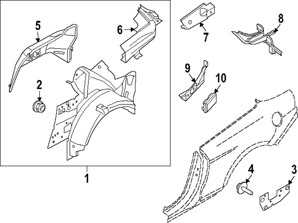 2024 Ford Mustang Inner Quarter Reinforced PR3Z-76280C98-A | OEM Parts ...