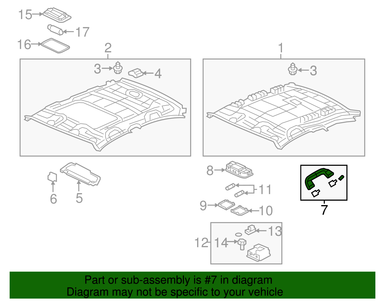 83240-TM8-A01ZC - Grab Rail Assembly *NH220L* (Clear Gray) - 2012-2015 ...