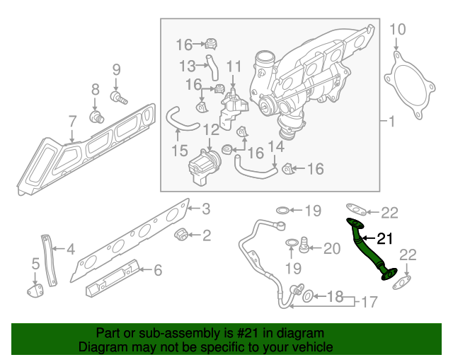 2009-2017 Audi Turbocharger Oil Line 06H-145-778-B | OEM Parts Online