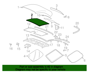 996-561-085-01-A21 - Headliner 2002-2005 Porsche 911 | AutoNation Parts