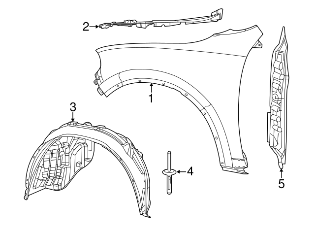 68309299AE - Fender Liner 2018-2020 Dodge Durango | Mopar Factory Parts ...