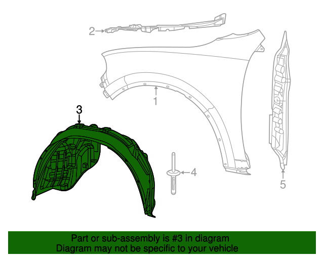 2011-2020 Dodge Durango Fender Liner - Driver's Side (LH) 57010369AJ ...