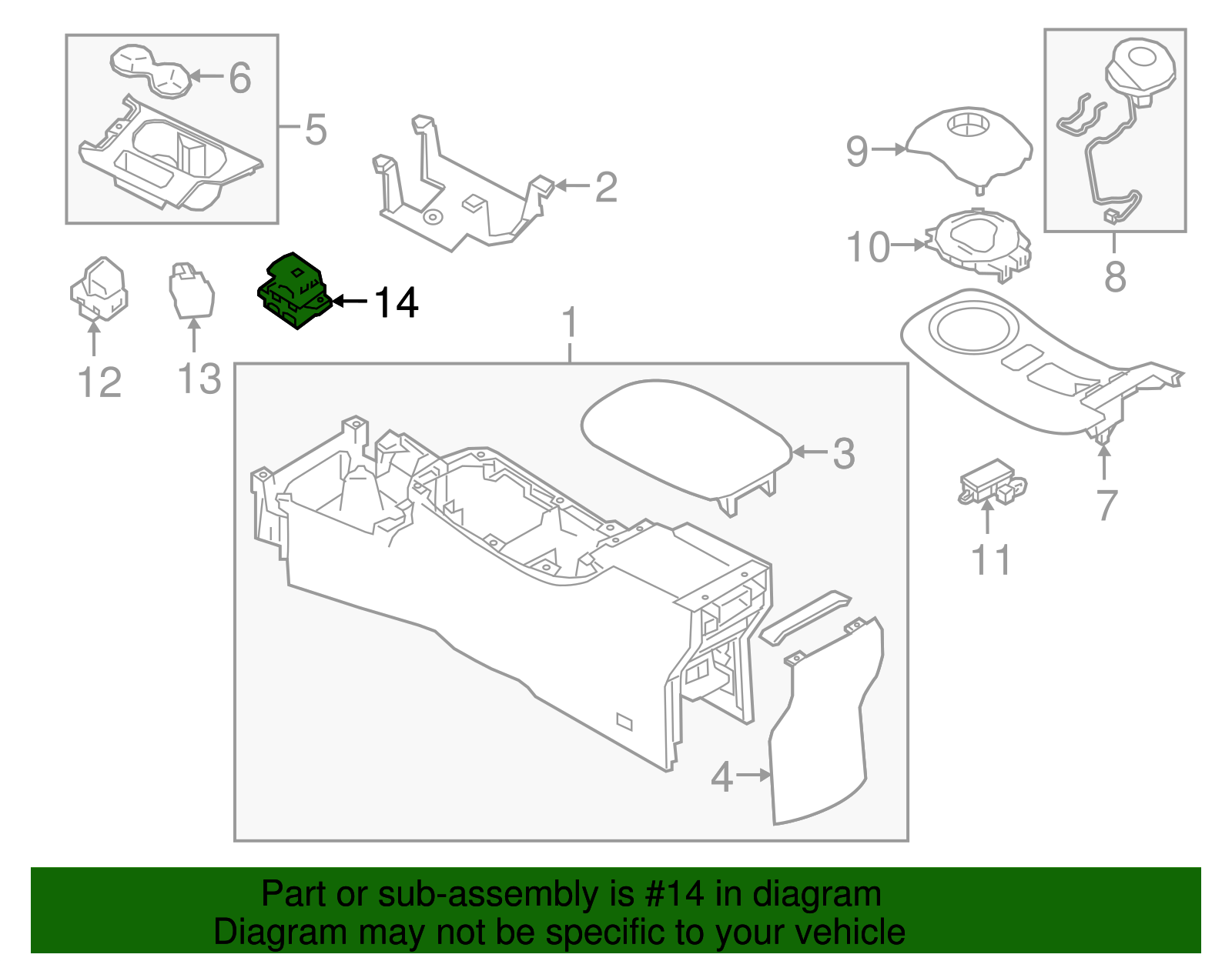 2018-2021 Nissan LEAF Prk Brake Switch 25175-4BA0A | My Nissan Part