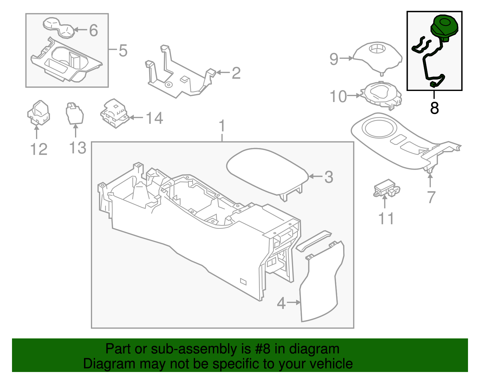 2018-2025 Nissan LEAF Shift Knob 34910-5SK0A | Bill Kay Nissan Parts