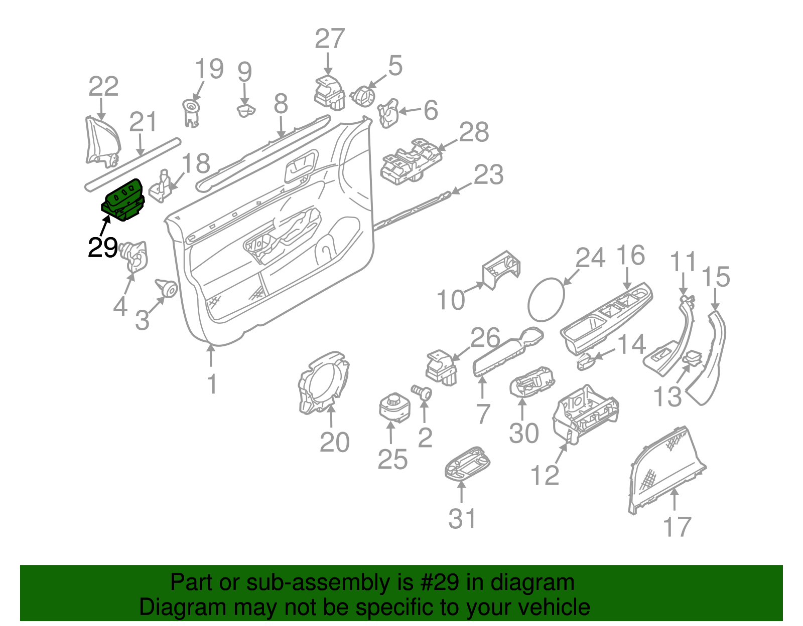 1J0-962-125-A-01C - Lock Switch - 1998-2005 Volkswagen | World VW Parts