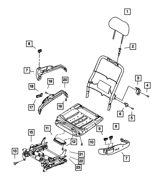 2002 Mopar Power Seat Adjuster, Left 5017860AB | QuirkParts