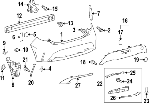 Bumper & Components - Rear for 2021 Toyota Corolla | OEM Parts Online