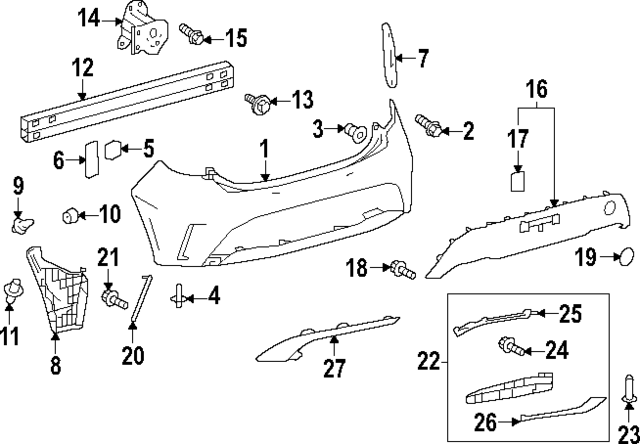 OEM 2019-2022 Toyota Corolla Bumper Trim Part # 52723-12020 | Modern ...