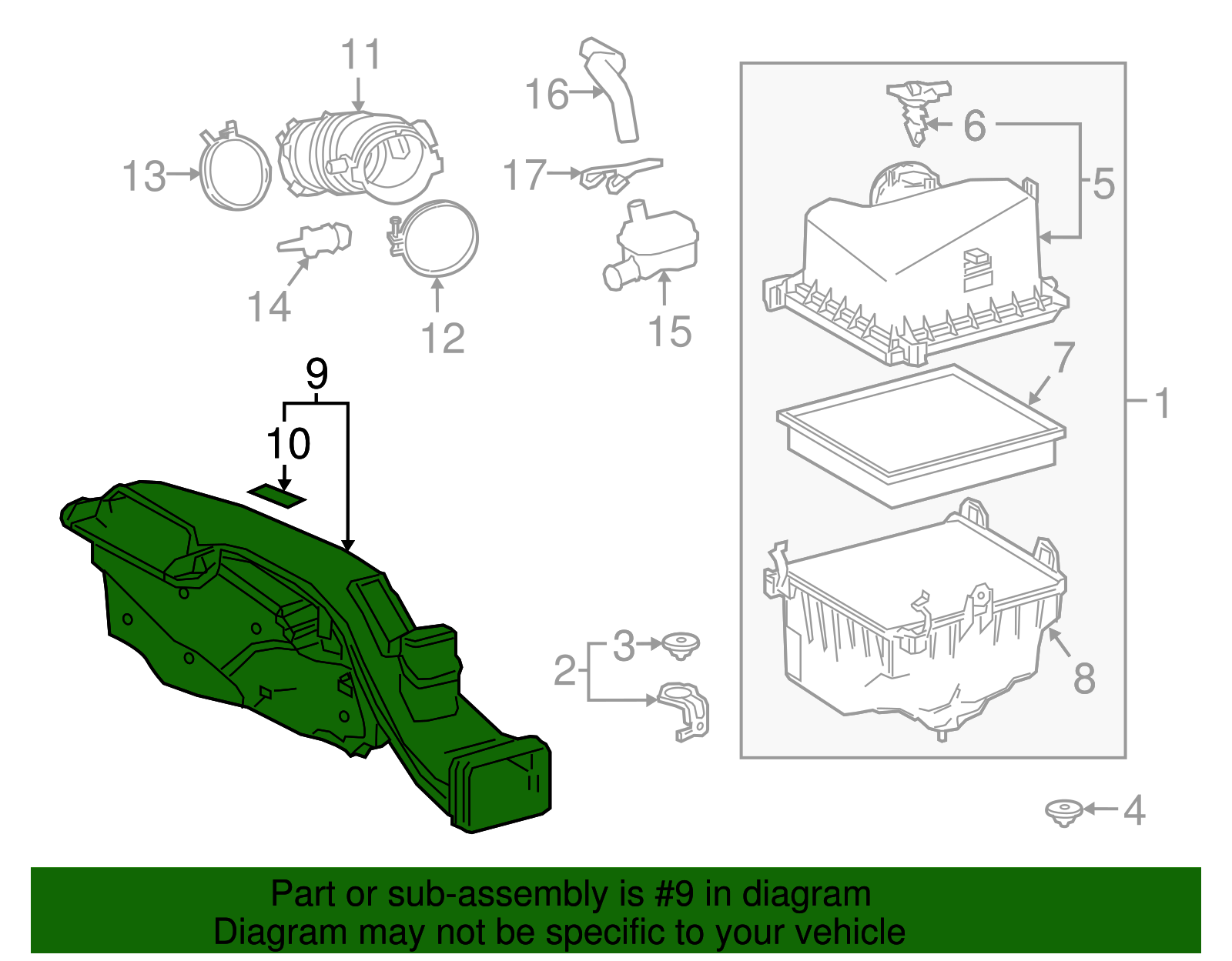 Genuine Toyota Engine Air Intake Hose or Intake Inlet part# 17750-F0010 ...