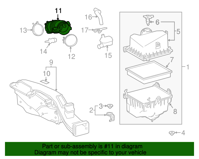 2018-2024 Toyota Camry Engine Air Intake Hose 17881-F0011 | Toyota ...
