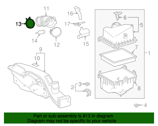 2011-2023 Toyota Air Inlet Hose Clamp 90466-71001 | Toyota Parts Center