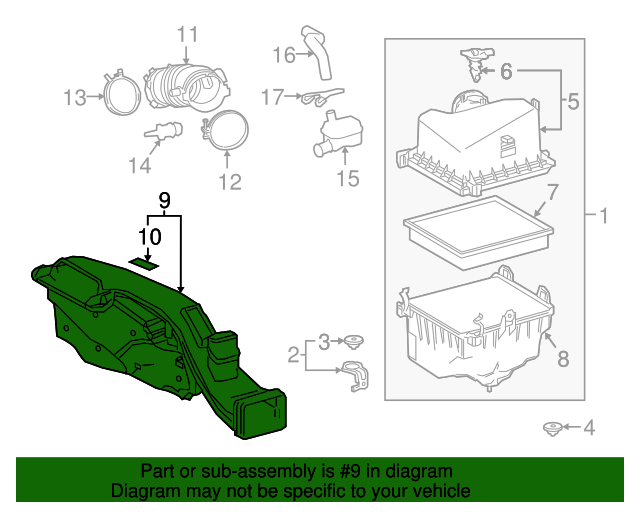 Genuine Toyota Engine Air Intake Hose or Intake Inlet part# 17750-F0010 ...