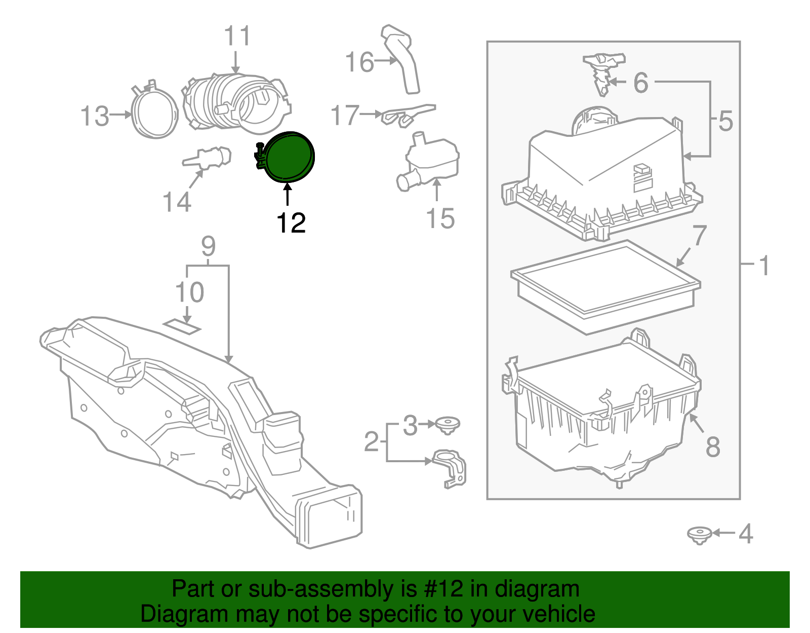 2002-2025 Toyota Air Inlet Hose Clamp 96111-10880 | Toyota Parts Center