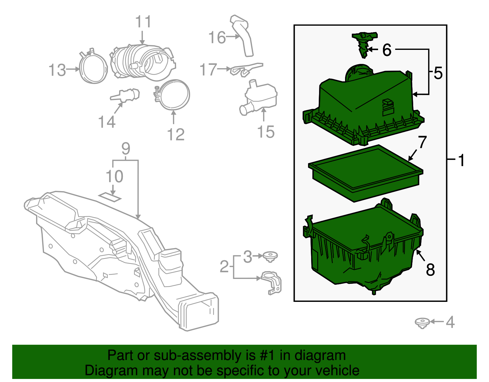 2022-2024 Toyota Air Cleaner Assembly 17700-F0131 | Toyota San Diego Parts