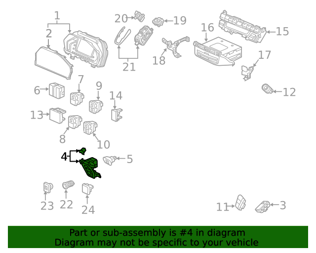 35355-THR-A02 - Prk Brake Switch 2018-2024 Honda Odyssey | Honda Parts ...