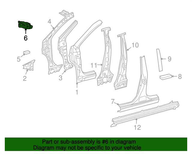 2009-2018 Toyota Side Reinforced 61103-02131 | Toyota Parts