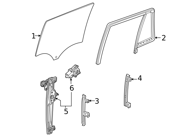 2021-2022 Cadillac Escalade ESV Rear Passenger Side Door Window ...