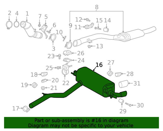 Genuine BMW 18-30-7-934-415 | Muffler & Pipe | FREE Shipping on Most ...