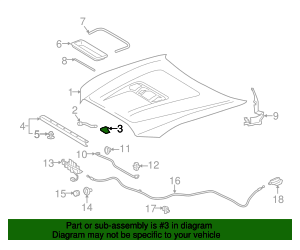 2016-2017 Toyota Tacoma Hood Cushion 58743-0C040 | OEM Parts Online