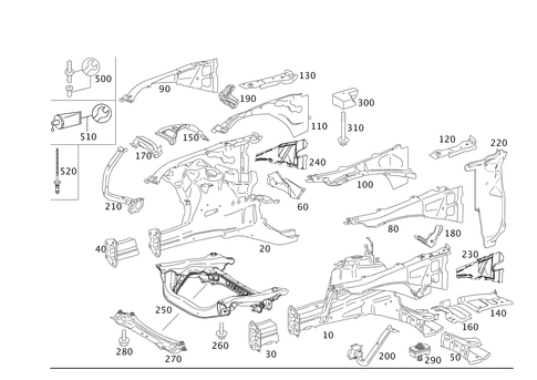 Wheelhouse, Front Subframe for 2001 Mercedes-Benz S600 | Mercedes-Benz ...
